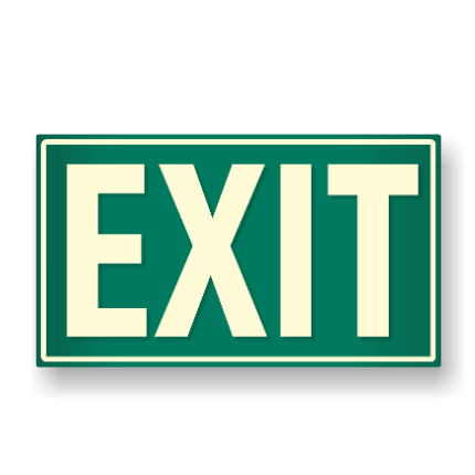 Photoluminescent Exit Sign (Green) / UV Inks on Aluminum | HEAT Resist ...