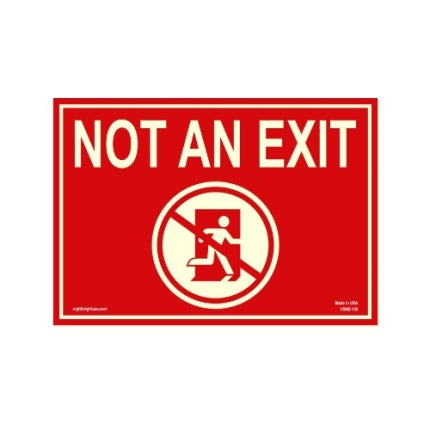 Not An EXIT Aluminum Photoluminescent Sign – NightBright USA