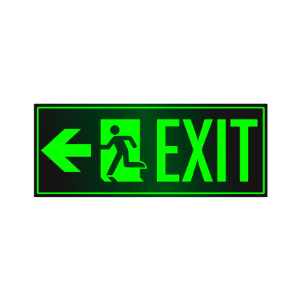 Low Proximity Photoluminescent Exit Sign Running Man (Left Arrow) 15 ...